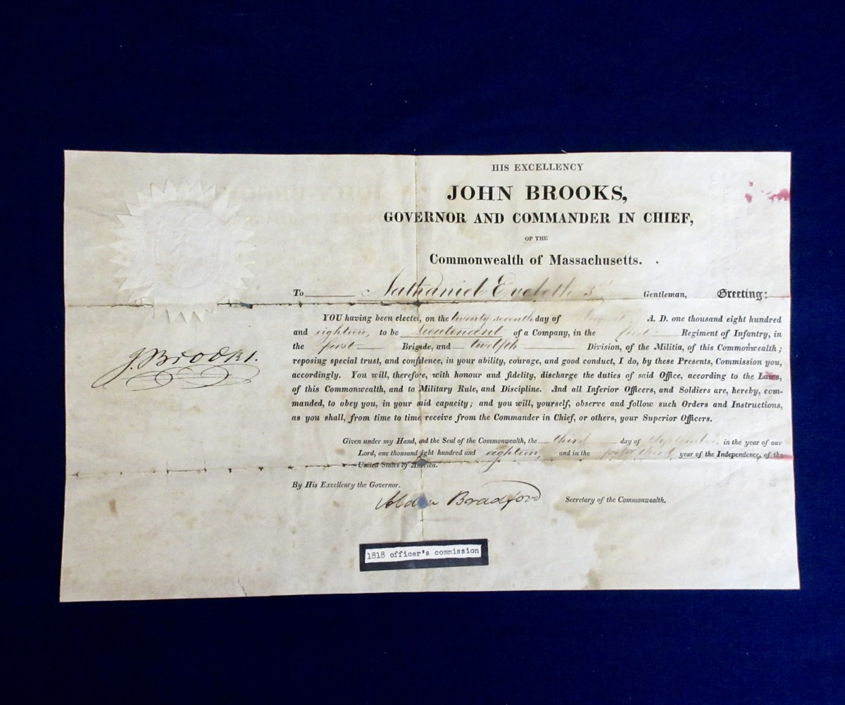 1818 Signed Commission By Massachusetts Governor John Brooks – SOLD | J ...