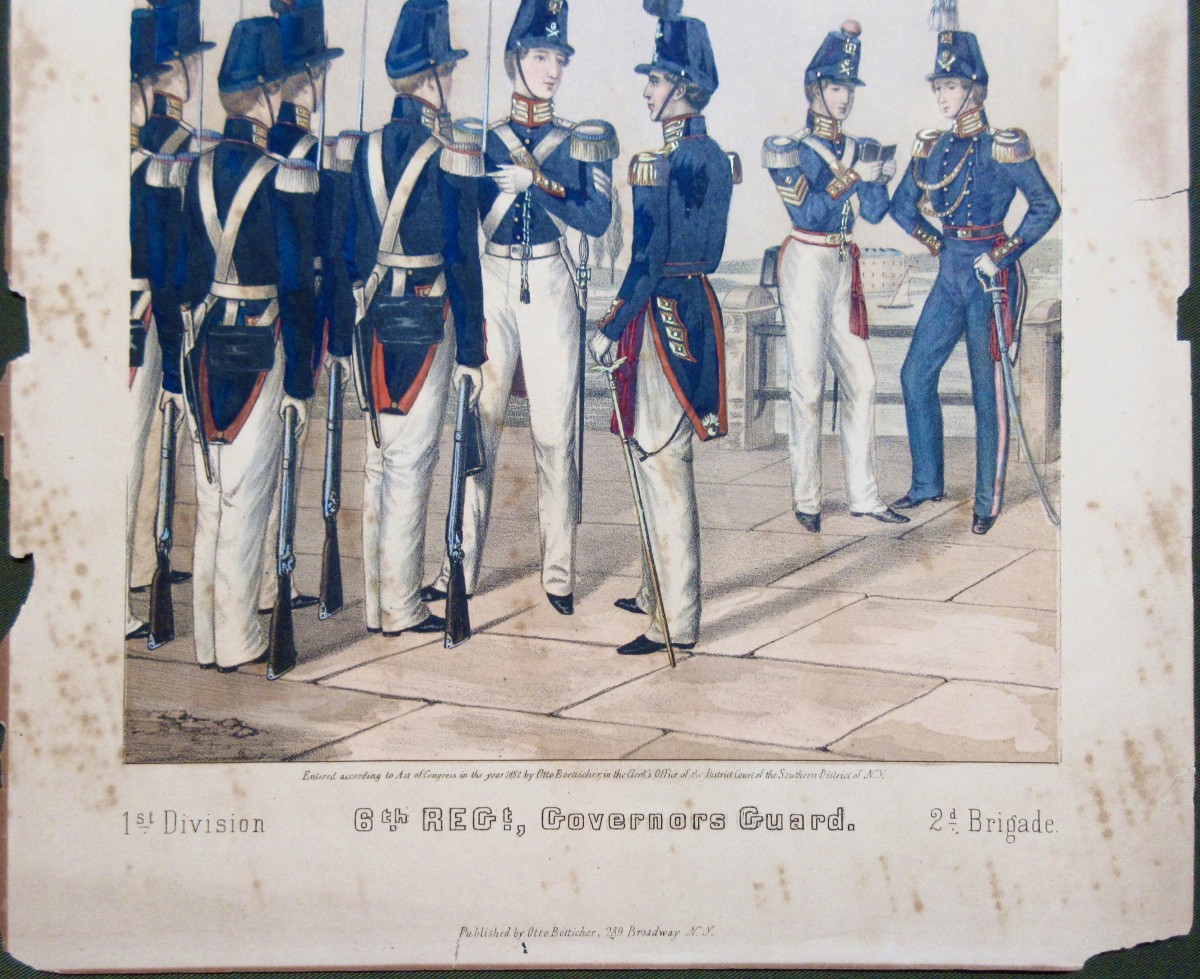 Military Uniform Plate – 6th Regt. Governors Guard NYSM 1852 | J ...
