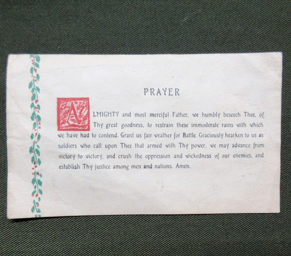 General George S. Patton’s “Weather Prayer” Card SOLD | J. Mountain ...