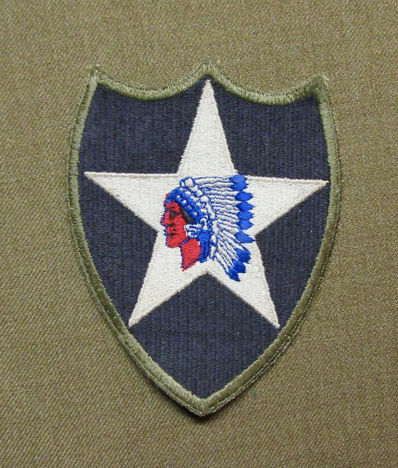 2nd Infantry Division Patch With OD Border – SOLD | J. Mountain Antiques