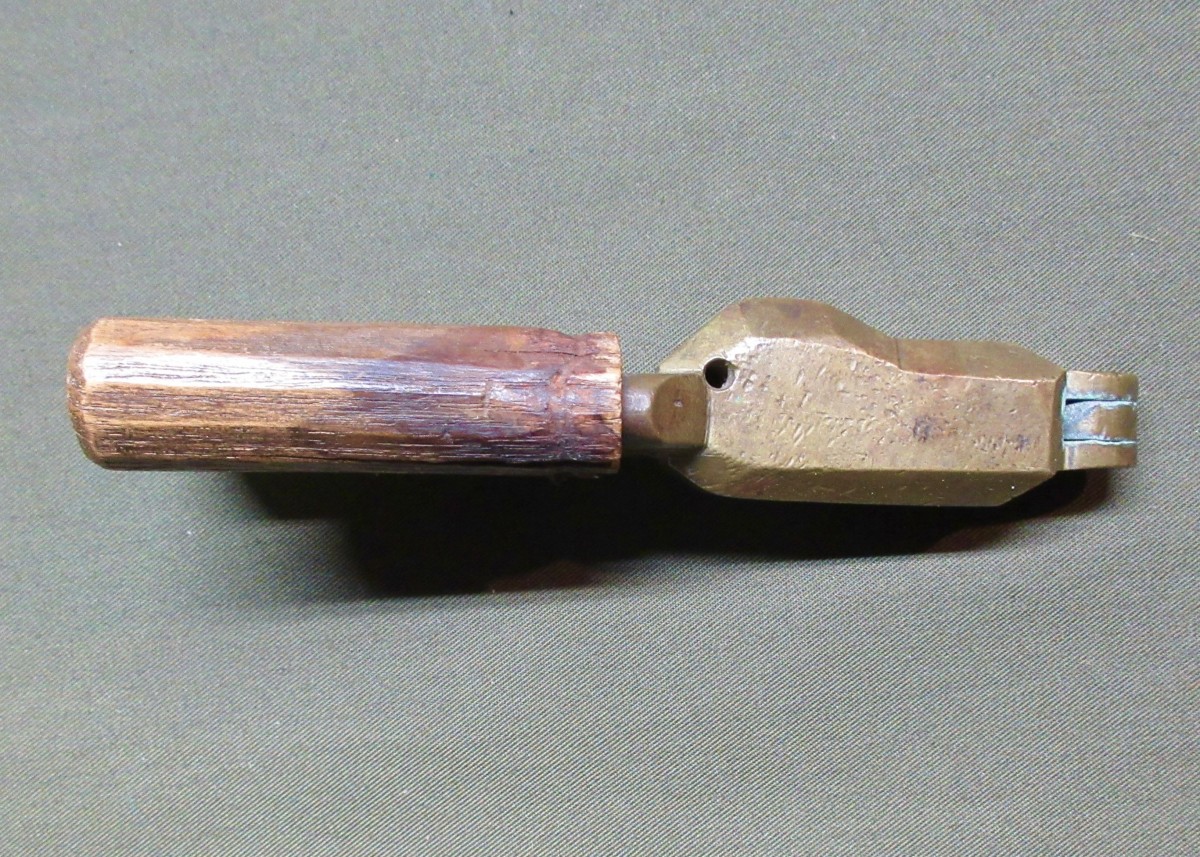 Brass Bullet Mold With Crude Wooden Handles, ID’d As Confederate ...