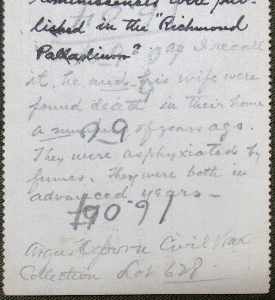 Autograph Of Ford’s Theater Guard -Harry H. Hoover -Lincoln ...