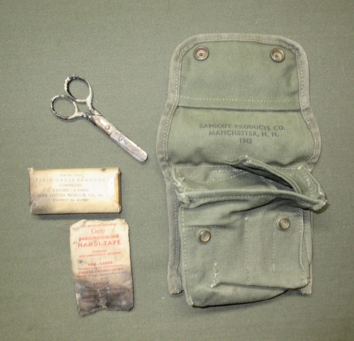 Jungle First Aid Kit Dated 1943 SOLD | J. Mountain Antiques