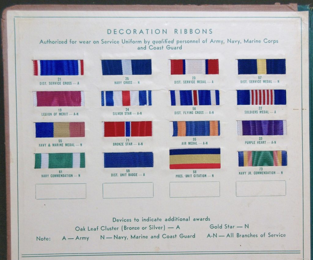 Chart of Authorized Service & Campaign Ribbons & Awards- 3rd Edition WWII – SOLD | J. Mountain ...