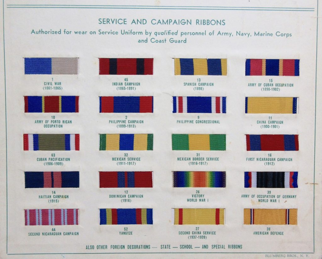 Chart of Authorized Service & Campaign Ribbons & Awards- 3rd Edition WWII – SOLD | J. Mountain ...