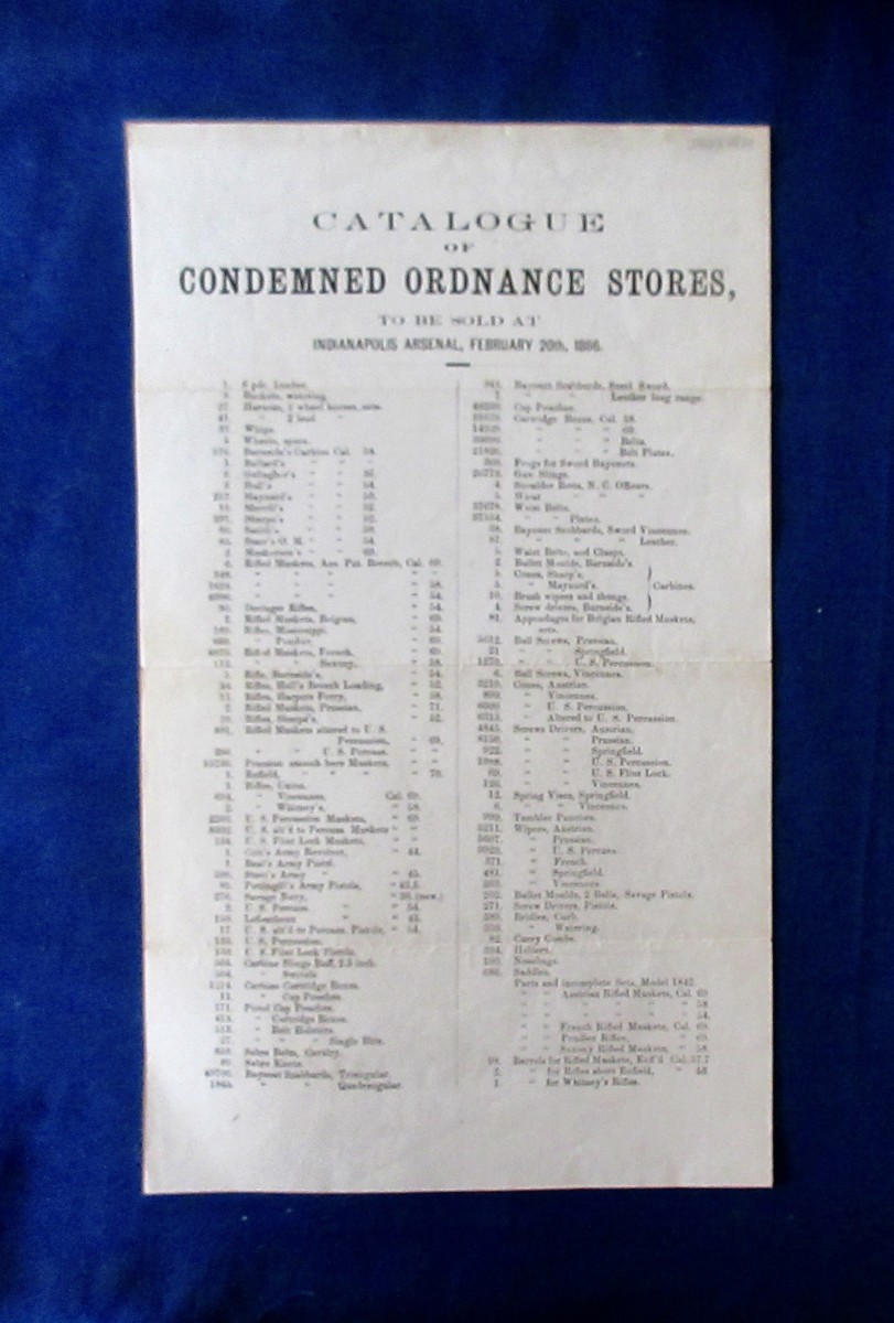 Catalogue Of CONDEMNED ORDNANCE STORES TO BE SOLD. | J. Mountain Antiques