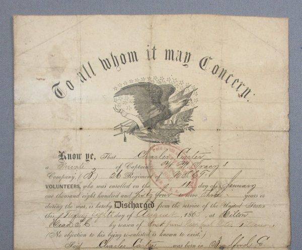 Civil War Discharge For A Black Soldier In The 26th USCT – SOLD | J ...