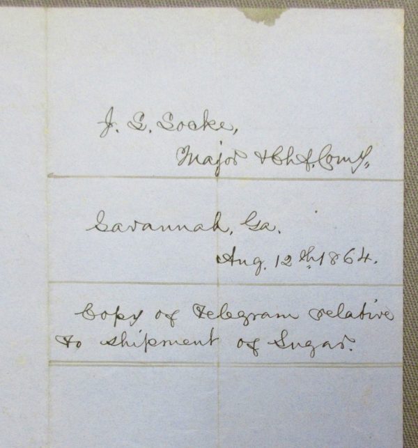 Confederate Commissary Document – August 1864. SOLD | J. Mountain Antiques
