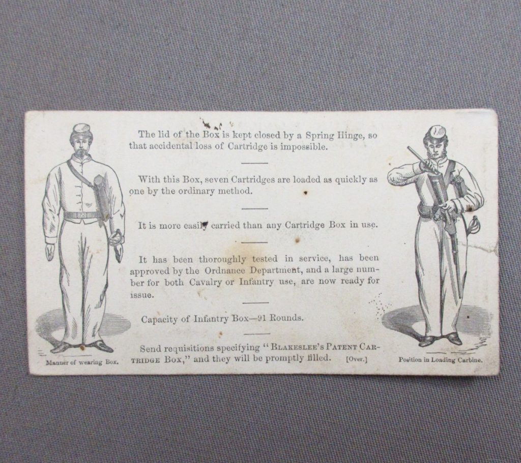 A RARE “Blakeslee’s Cartridge Box Advertising Card | J. Mountain Antiques