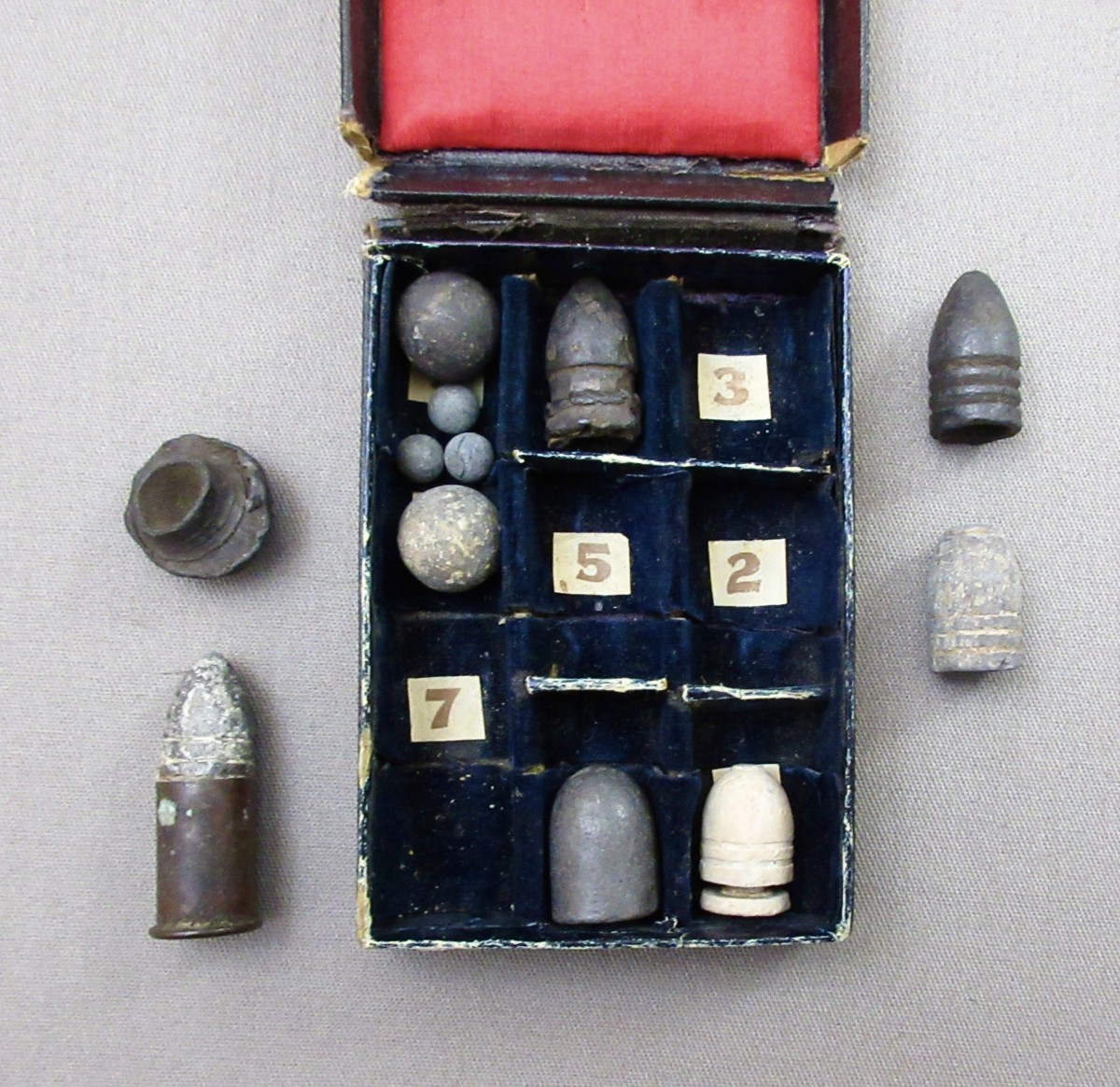 Civil War Sgt. Major’s Souvenir Box of Bullets. 121st New York Infantry ...