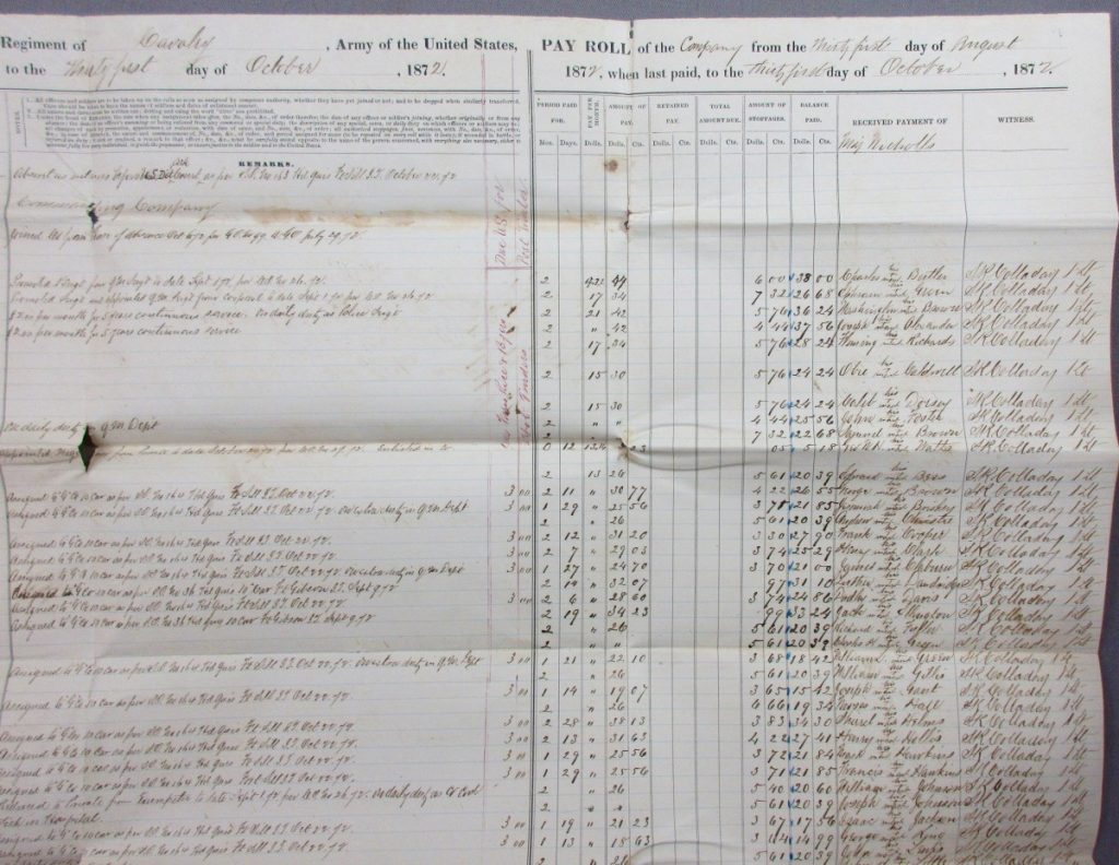 Muster Roll for Company G 10th Cavalry At Fort Sill I.T. – SOLD | J ...