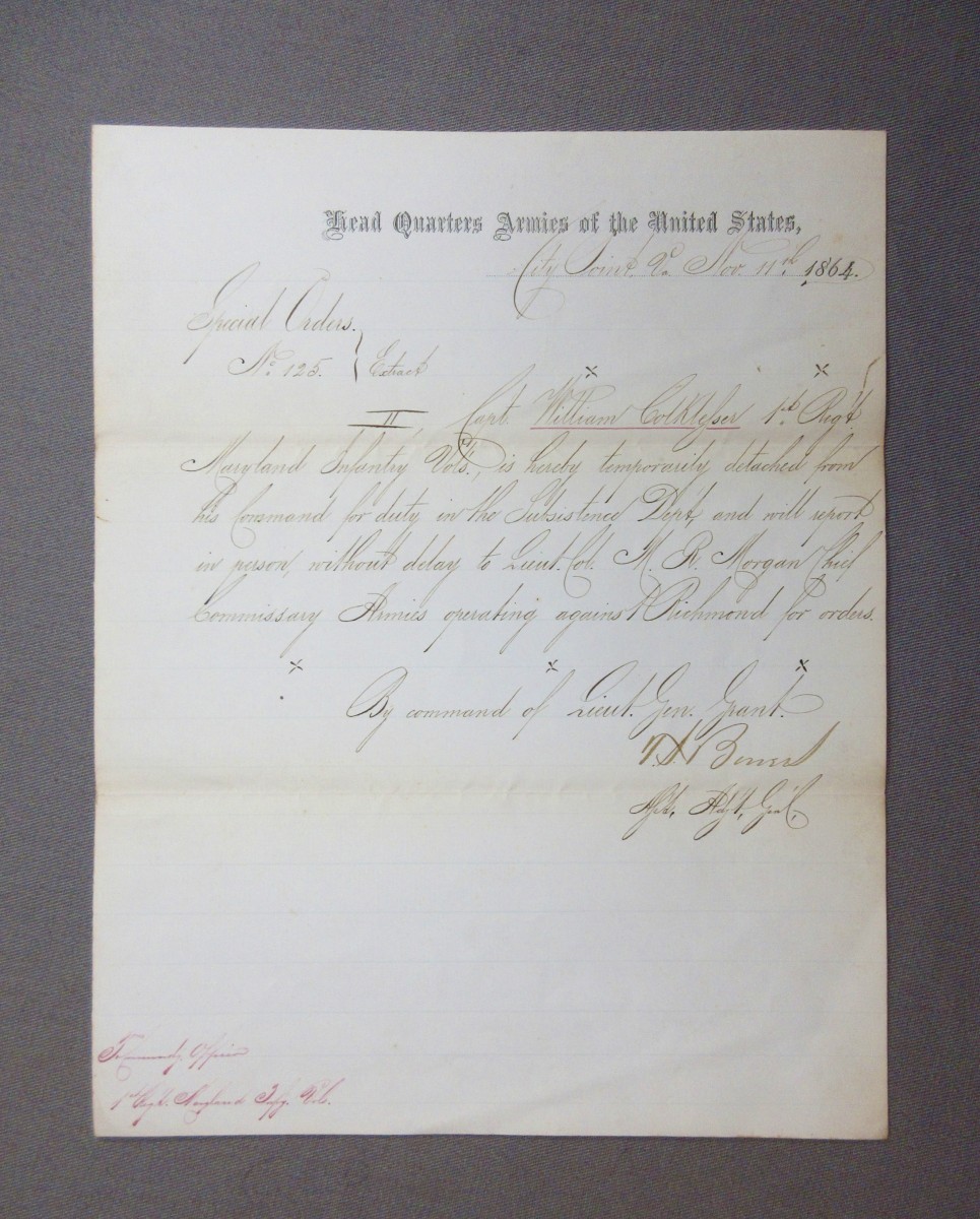 Civil War Document – Signed By Brevet Brigadier General T.S. Bowers ...