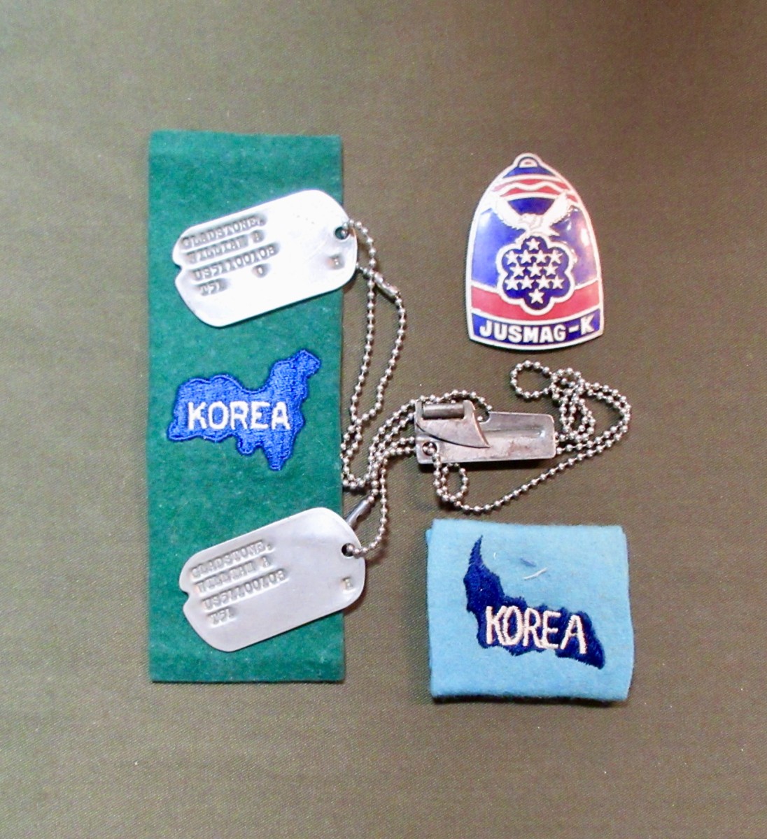 Dog Tags – Korea Shoulder Tabs & Etc For William A. Gladstone – SOLD ...