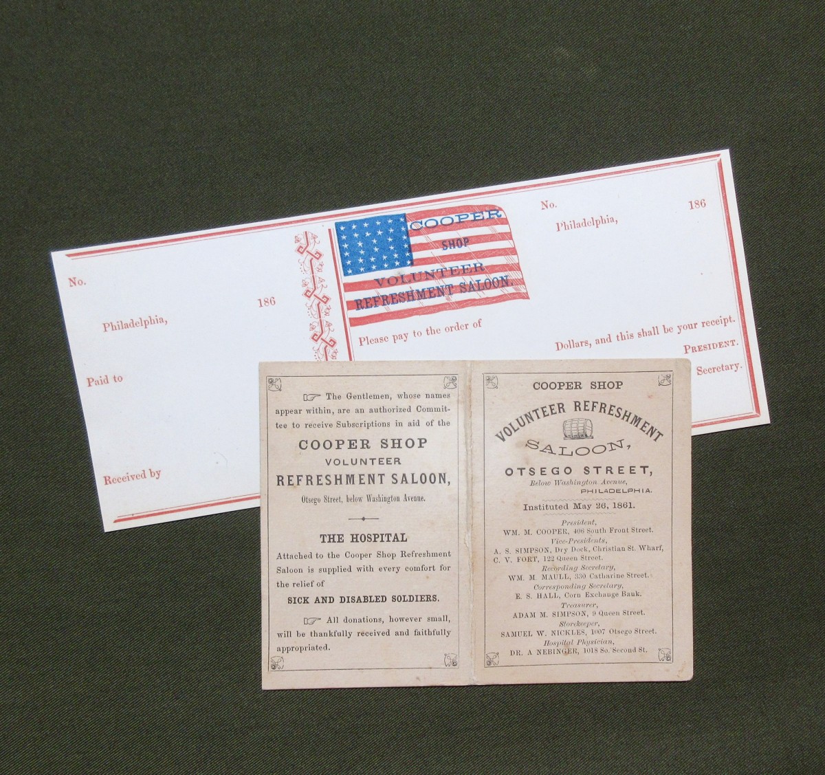 Cooper Shop Volunteer Refreshment Saloon Check and Card SOLD | J ...
