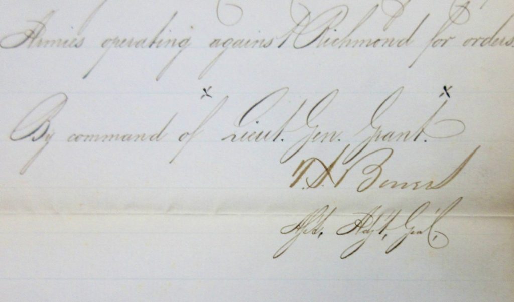 Civil War Document – Signed By Brevet Brigadier General T.S. Bowers ...