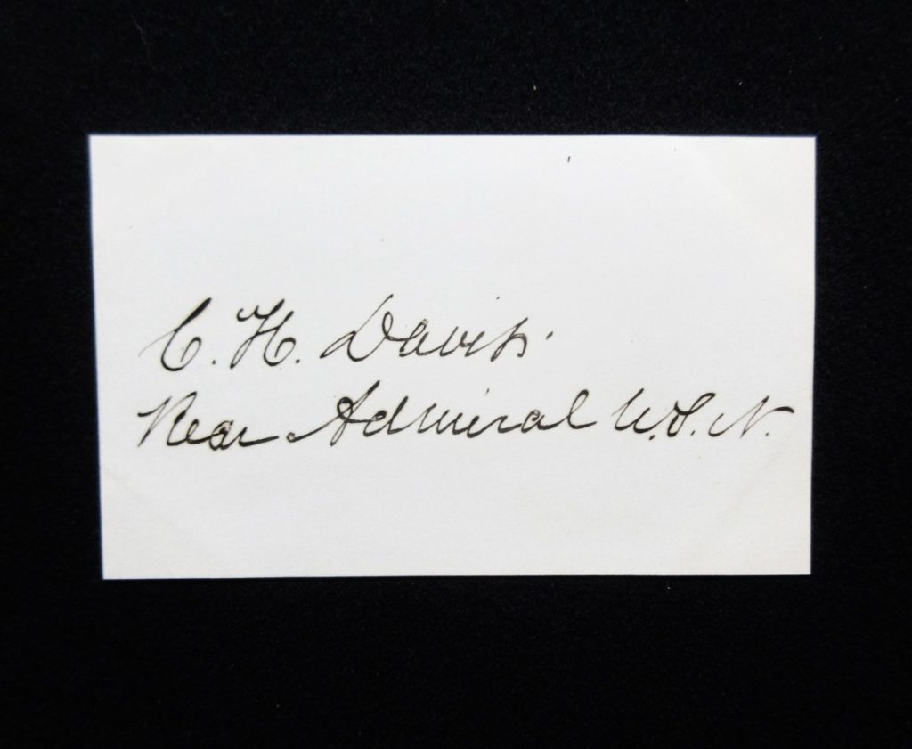 Autographed Card By Rear Admiral Charles Henry Davis, USN SOLD | J ...