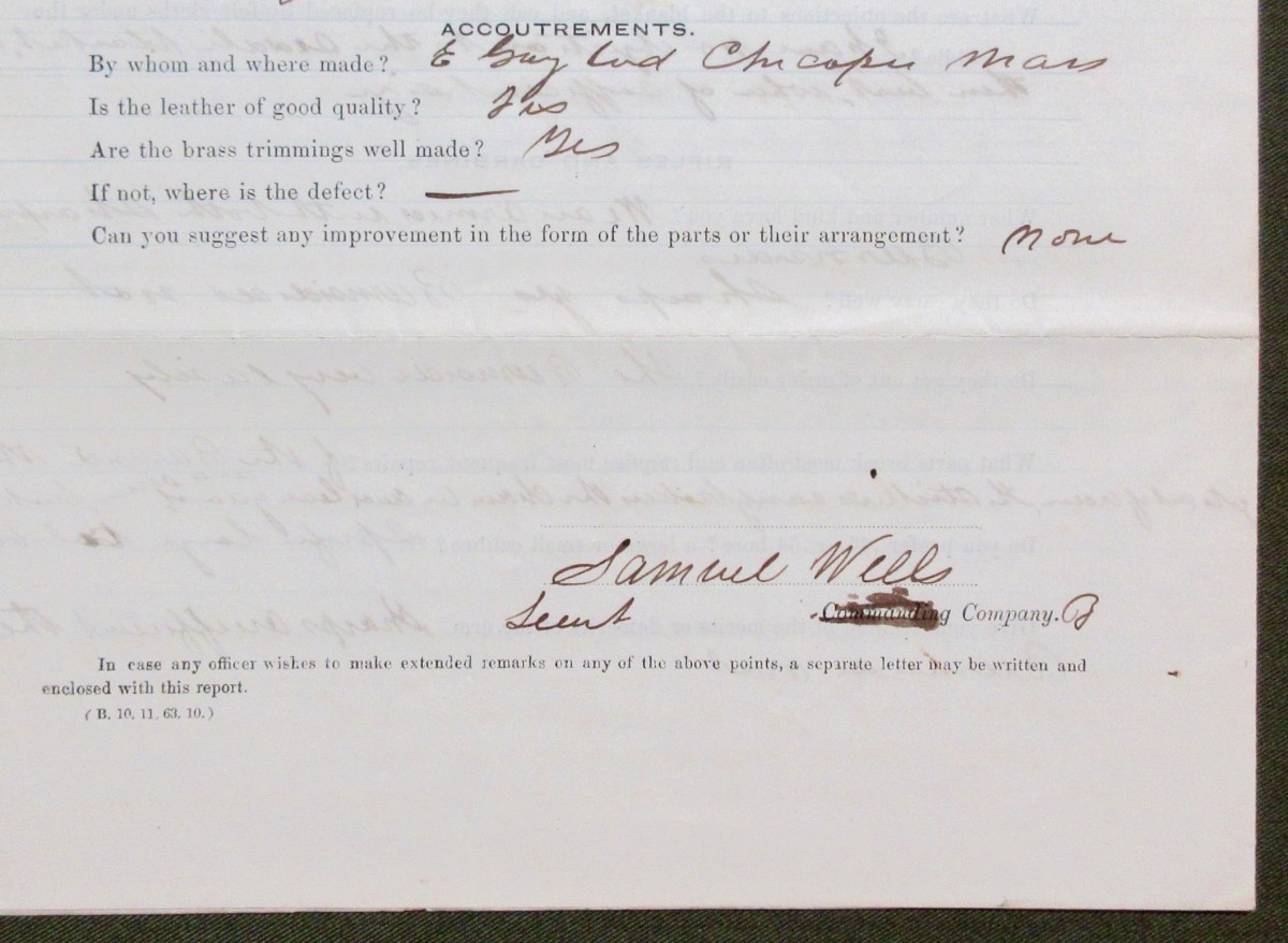 1864 Ordnance Office Quarterly Report & Questionnaire – For 4th Ohio ...