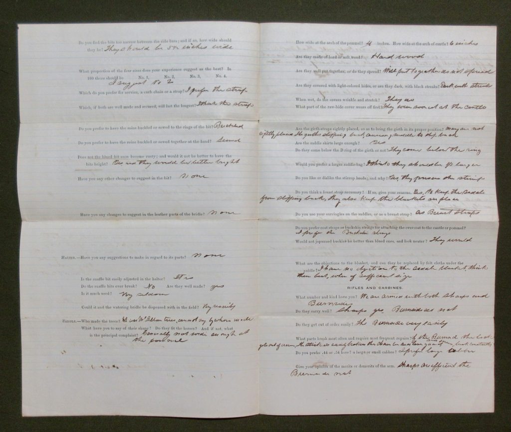 1864 Ordnance Office Quarterly Report & Questionnaire – For 4th Ohio ...