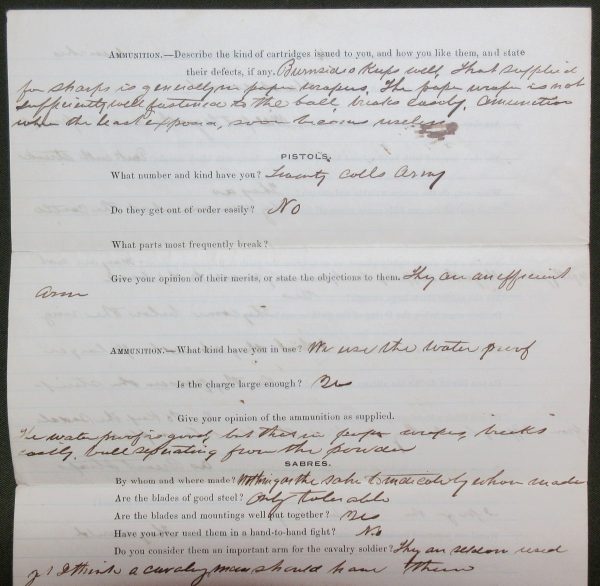 1864 Ordnance Office Quarterly Report & Questionnaire – For 4th Ohio ...