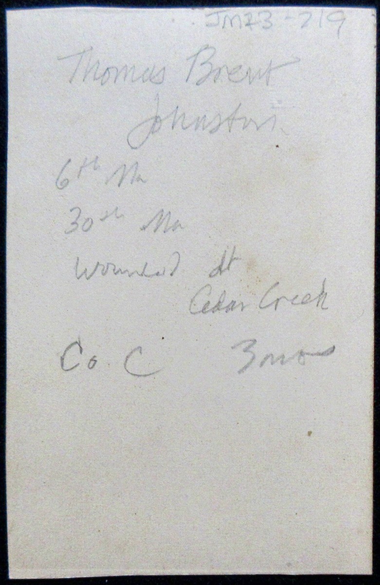 CDV – 2nd Lieutenant Thomas Brent Johnston, 30th Mass Infantry SOLD | J. Mountain Antiques