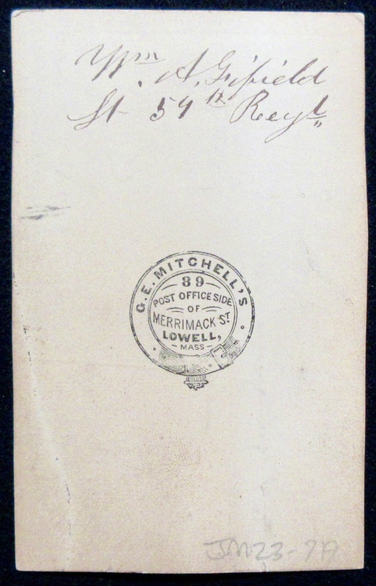 CDV – Lieutenant William A. Fifield 59th Massachusetts Infantry. SOLD ...