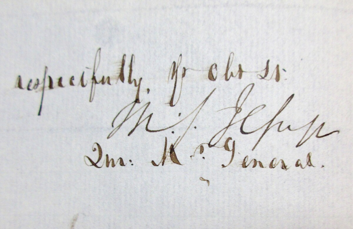 1851 Signed Letter From General Thomas S. Jessup, Quartermaster General ...