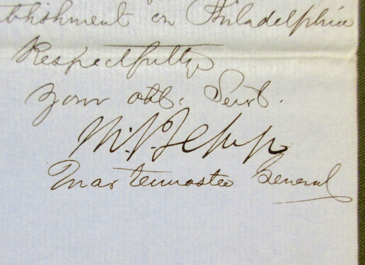 1850 Letter Regarding Lt. Colonel C.A. Waite – Fort Columbus, New York ...